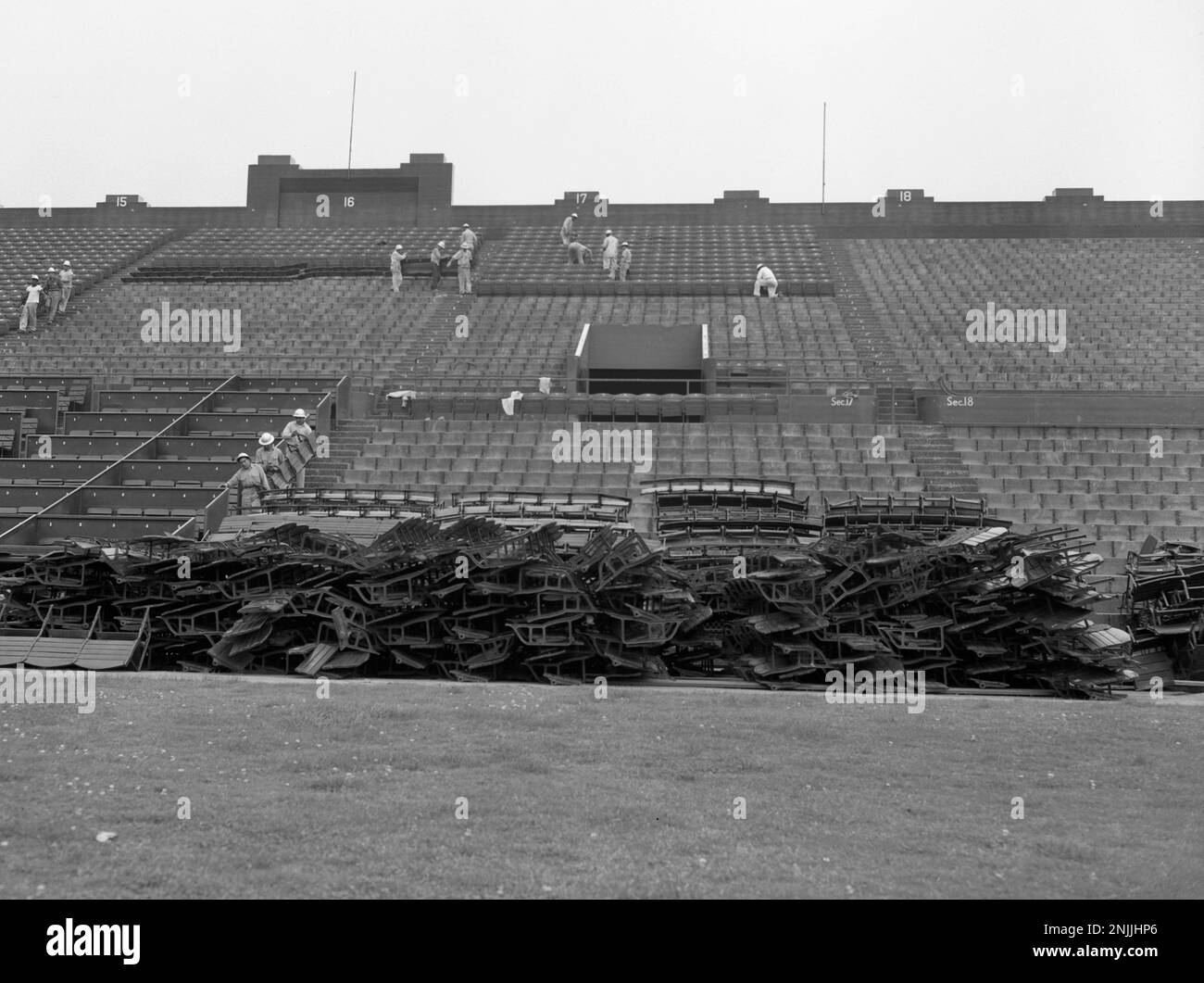 Demolition of Seals Stadium October 1959 Some of the seats being ...