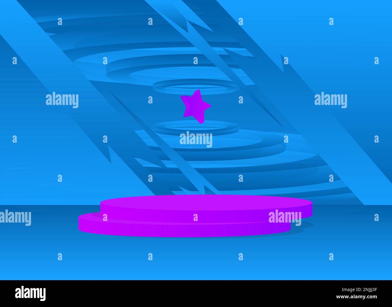 Blue Purple sci-fi stage showcase for presentation. Futuristic abstract ...