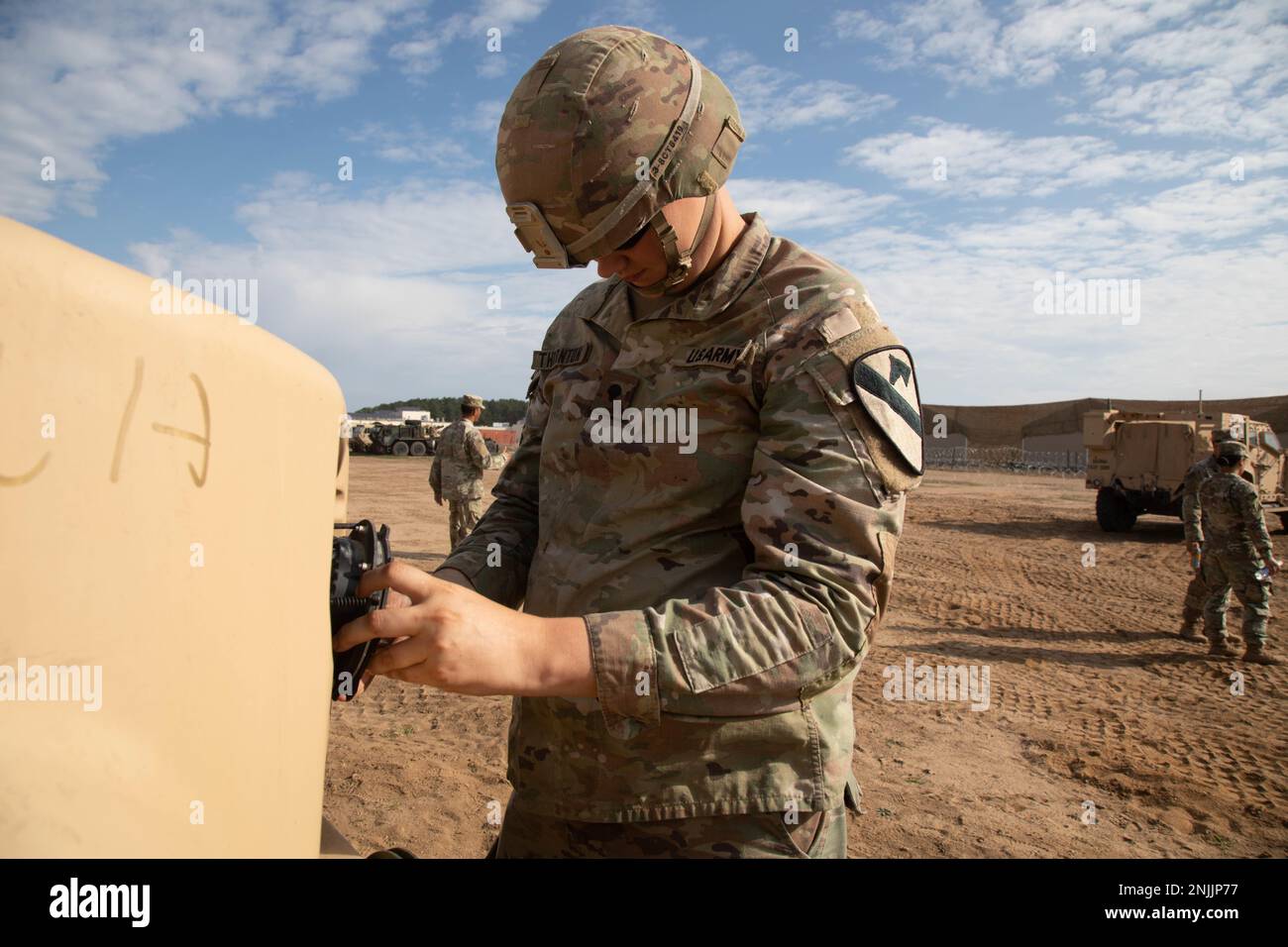 U.S. Army Soldier, assigned to the 3rd Armored Brigade Combat Team ...