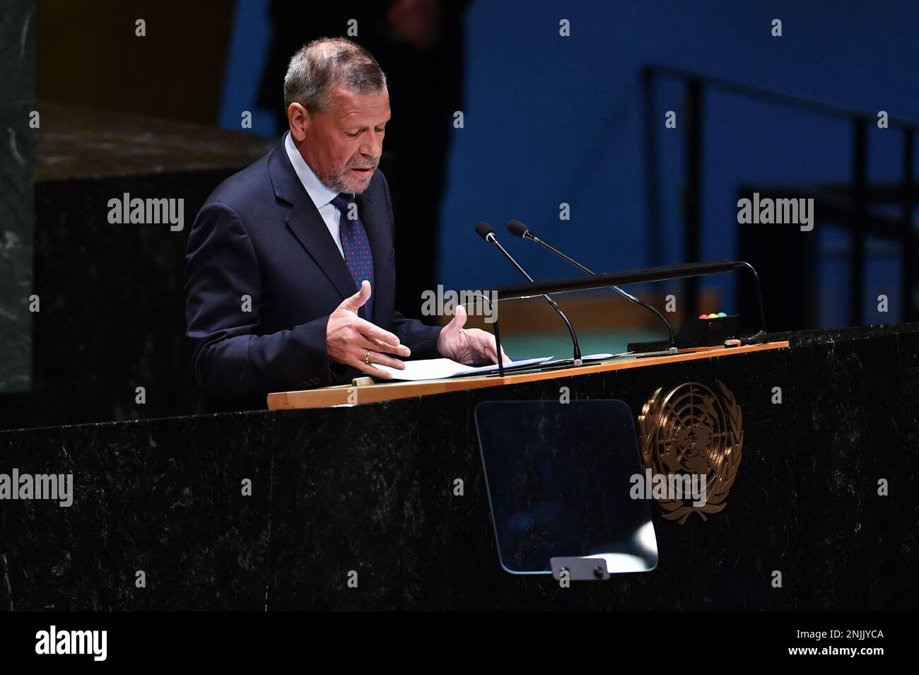New York, USA. 22nd Feb, 2023. Belarusian Ambassador to the United ...