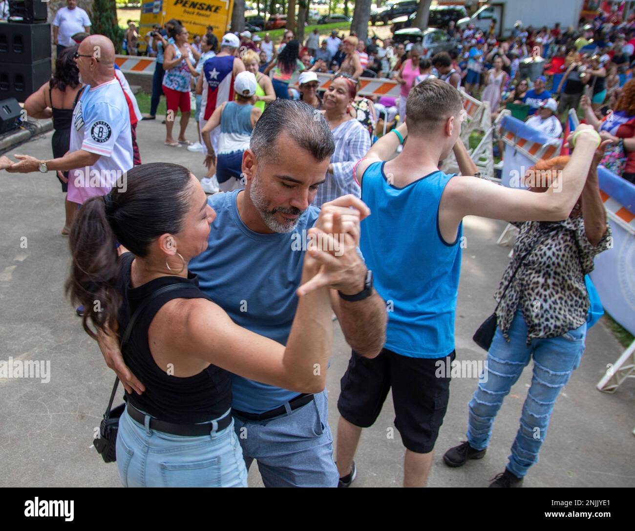 Jason Roman dances with his wife Dianna Roman both from Meriden, during ...