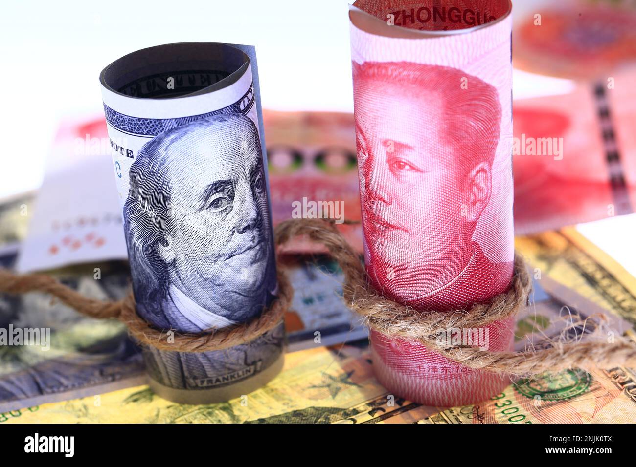 American dollar vs american flag hi-res stock photography and images ...