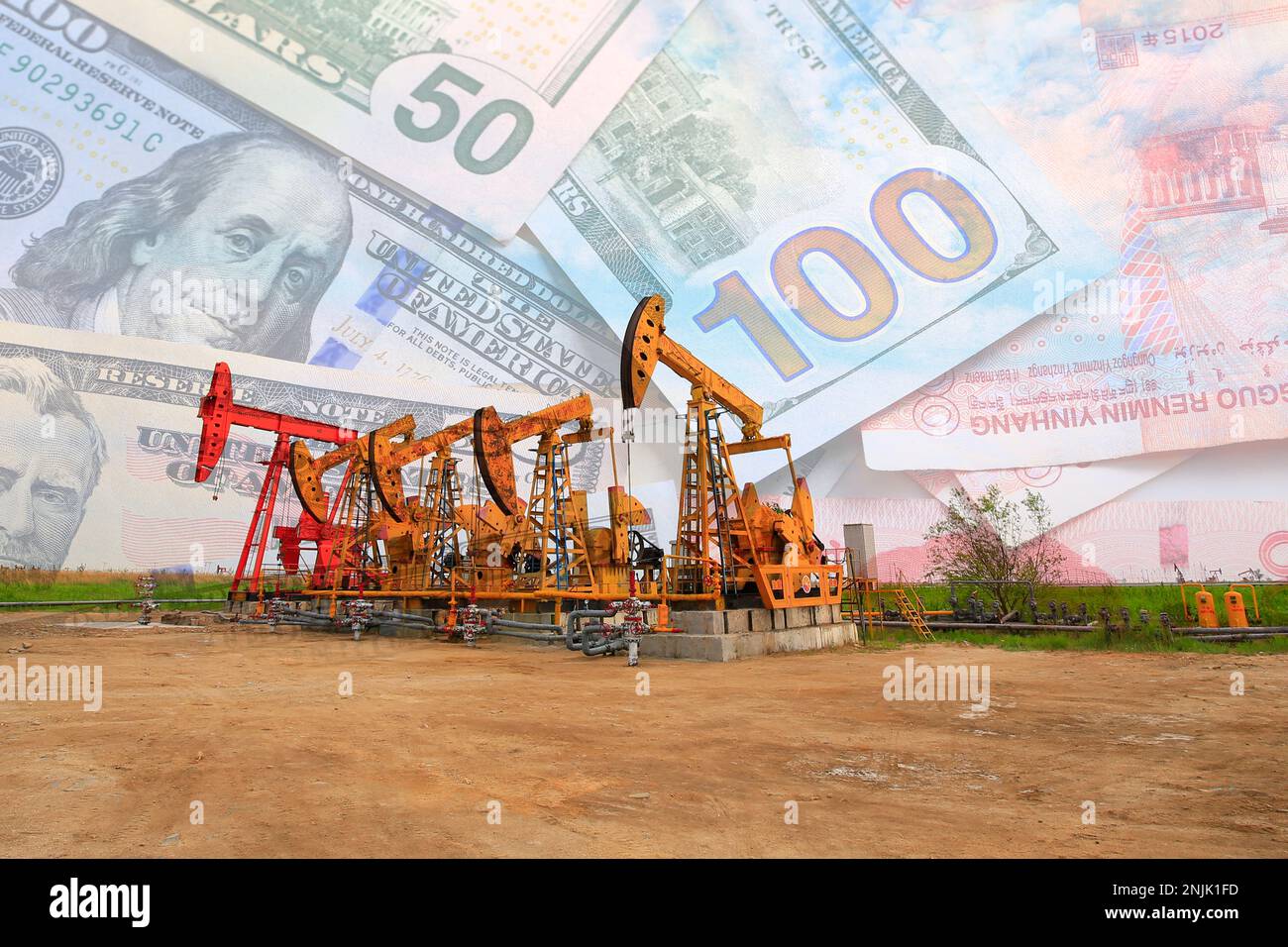 The oil pump, the dollar and the yuan as the background, the world's ...
