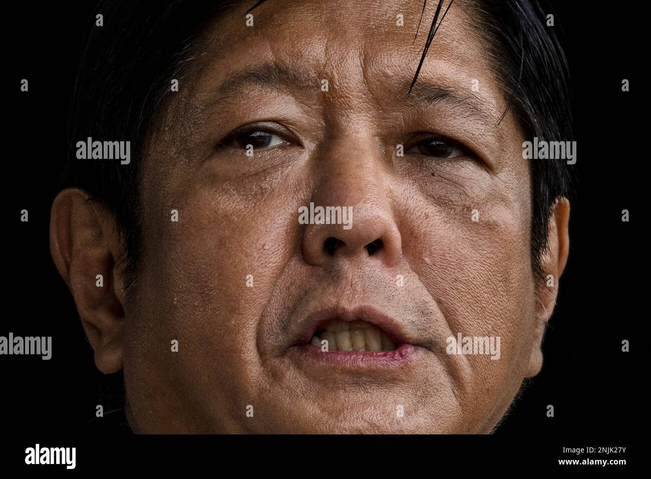 Philippine President Ferdinand Marcos Jr. speaks during a change of ...