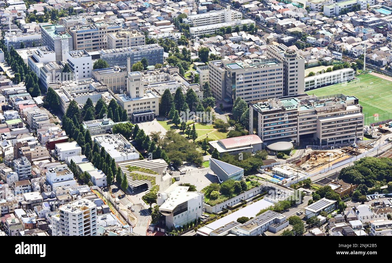 An aerial photo shows buildings of the Tokyo Institute of Technology in ...