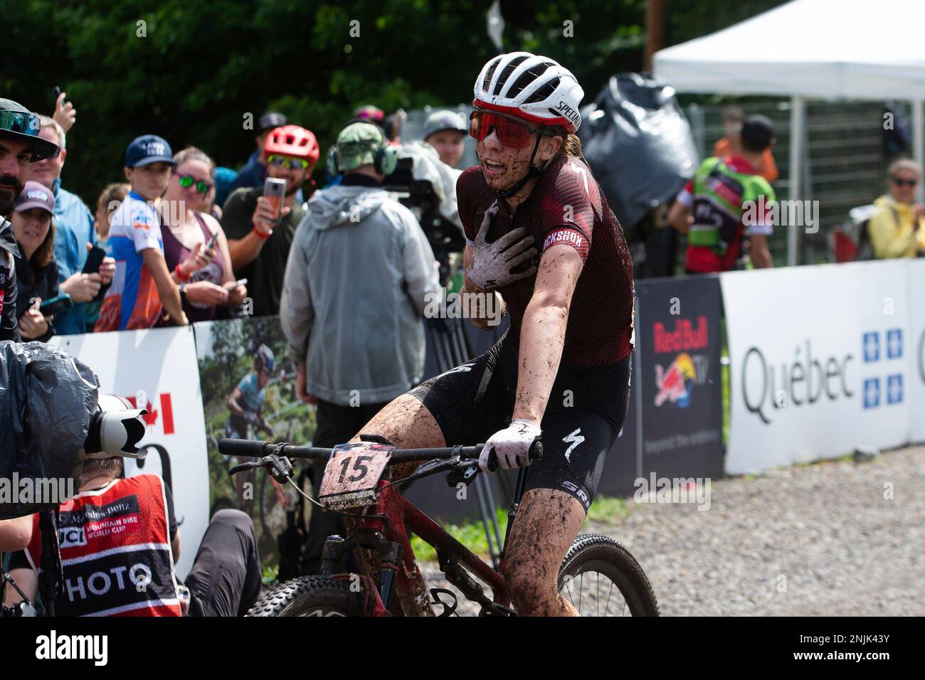 August 07, 2022: Haley Batten of USA (15) after crossing the finish ...