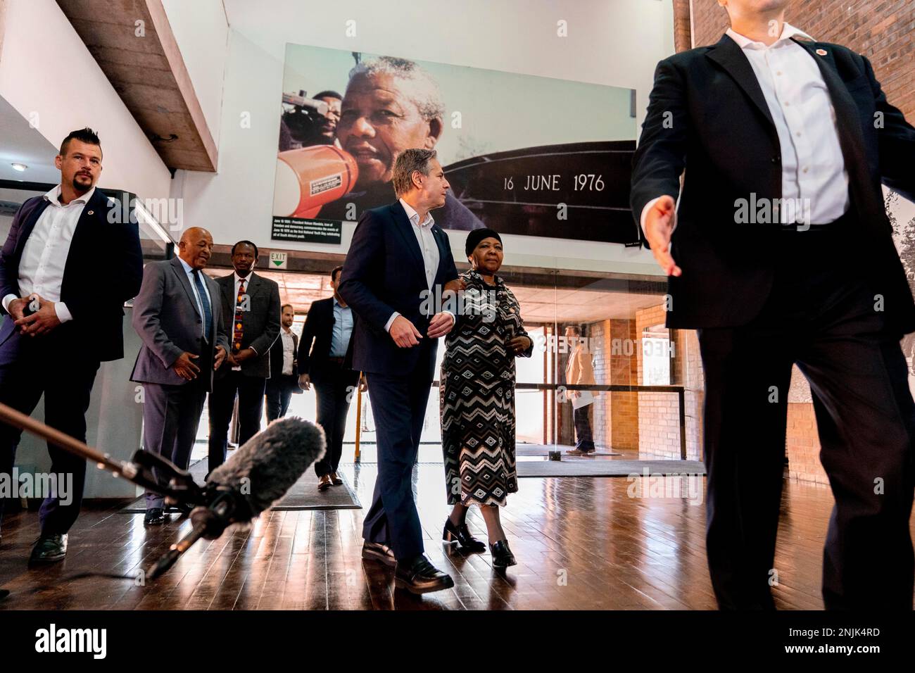 Secretary of State Antony Blinken and Antoinette Sithole, the sister of ...