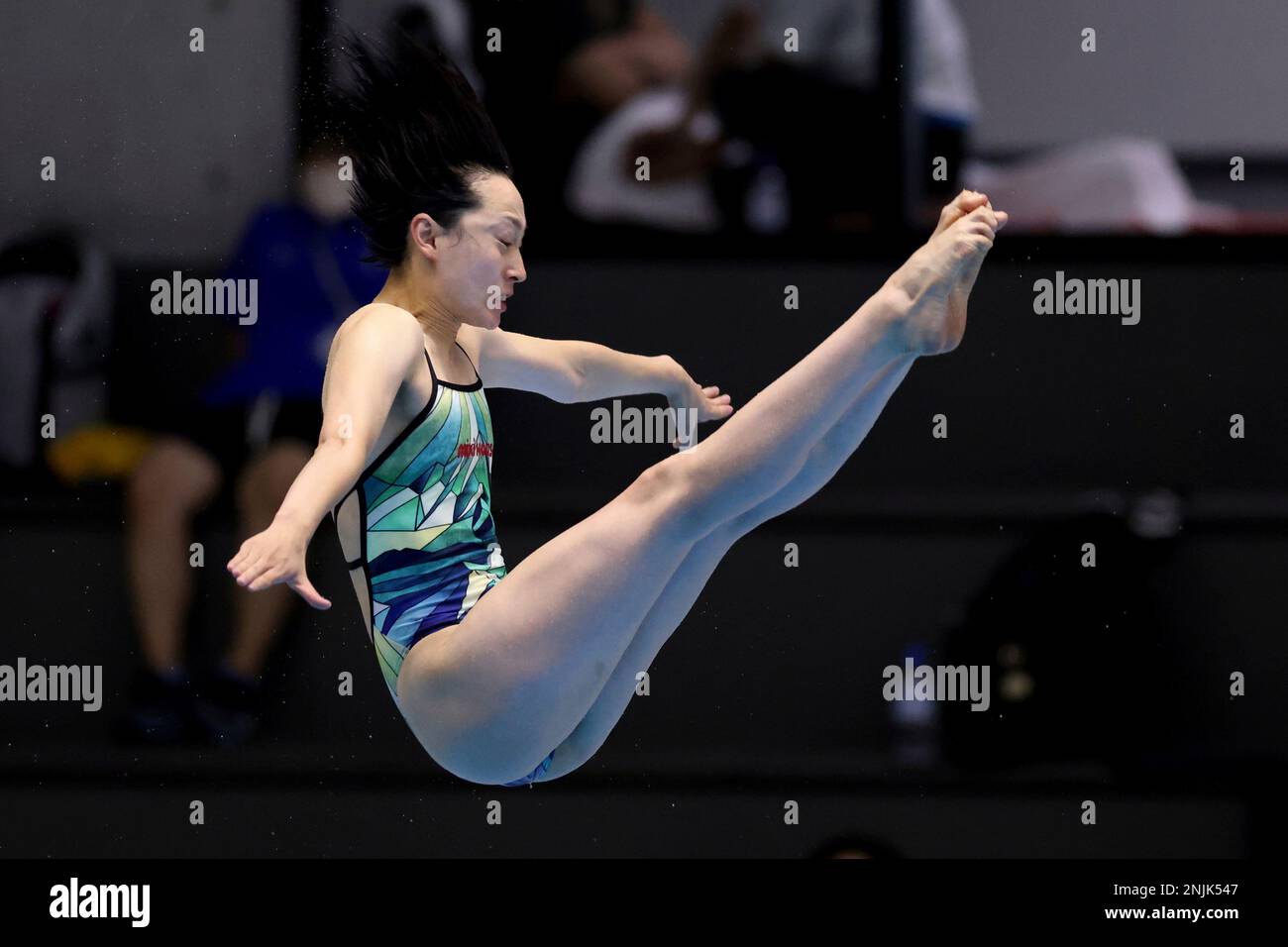 Yuka Mabuchi competes during the women's JAPAN swim diving championship ...