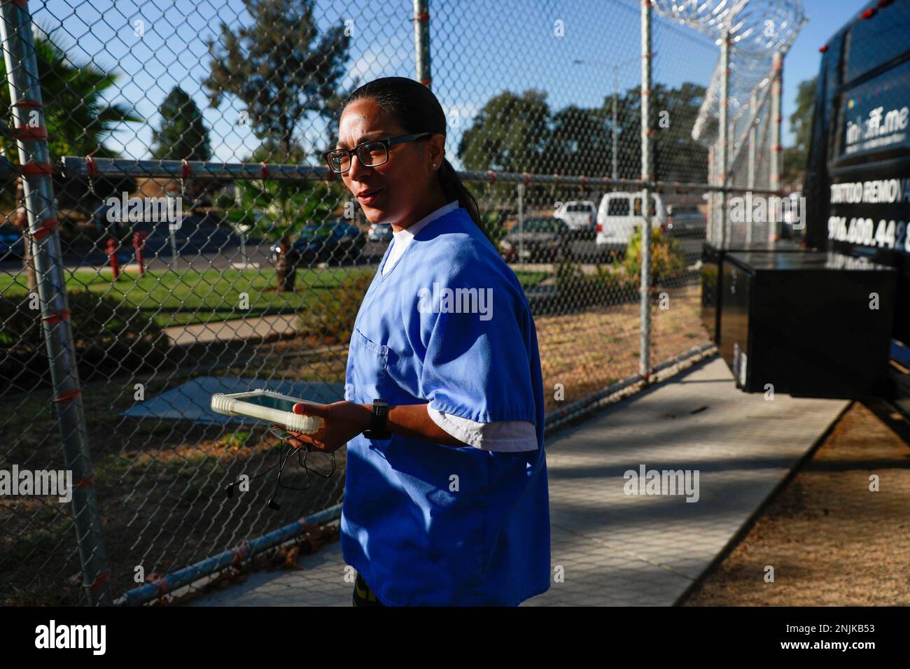 Inmate Jessica Garcia's, 24, walks off the Inkoff.me tattoo laser ...