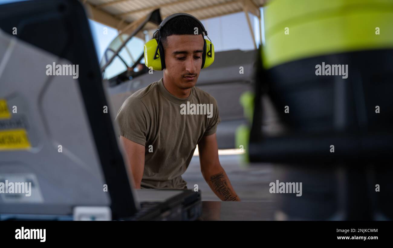 U.S. Air Force Airman 1st Class Elie Madrid, 61st Aircraft Maintenance ...