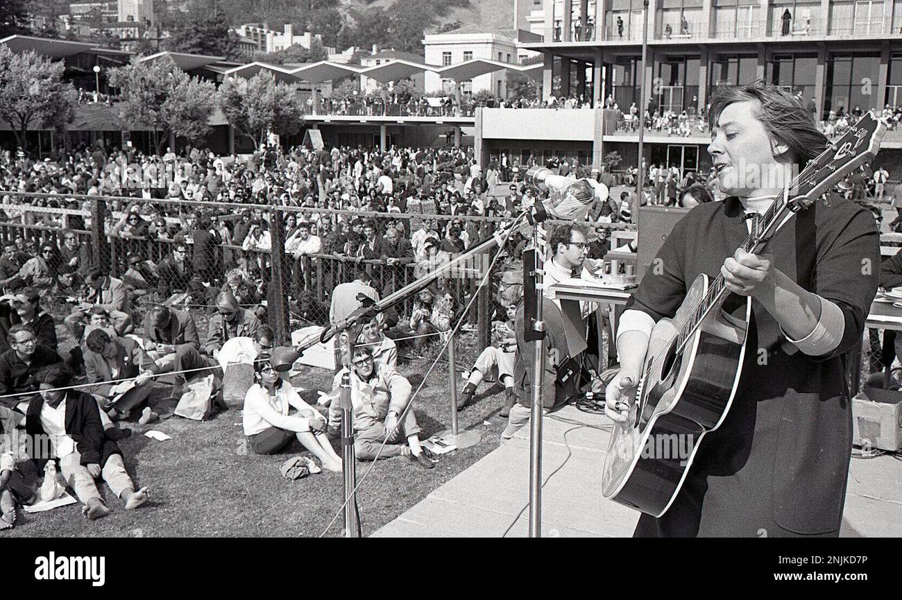Singer Barbara Dane, n the University of California at Berkeley campus ...