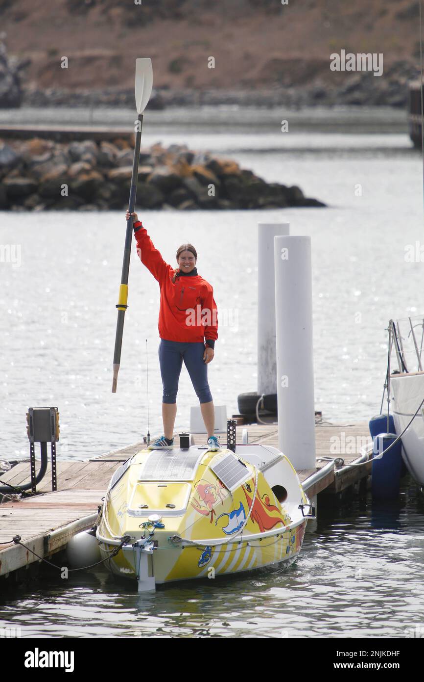 Long-distance ocean rower Lia Ditton stands for a portrait with her ...