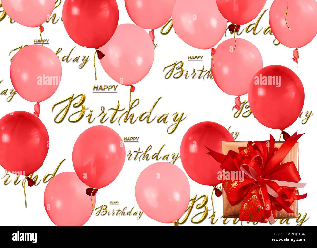 happy birthday card with balloons Stock Photo - Alamy