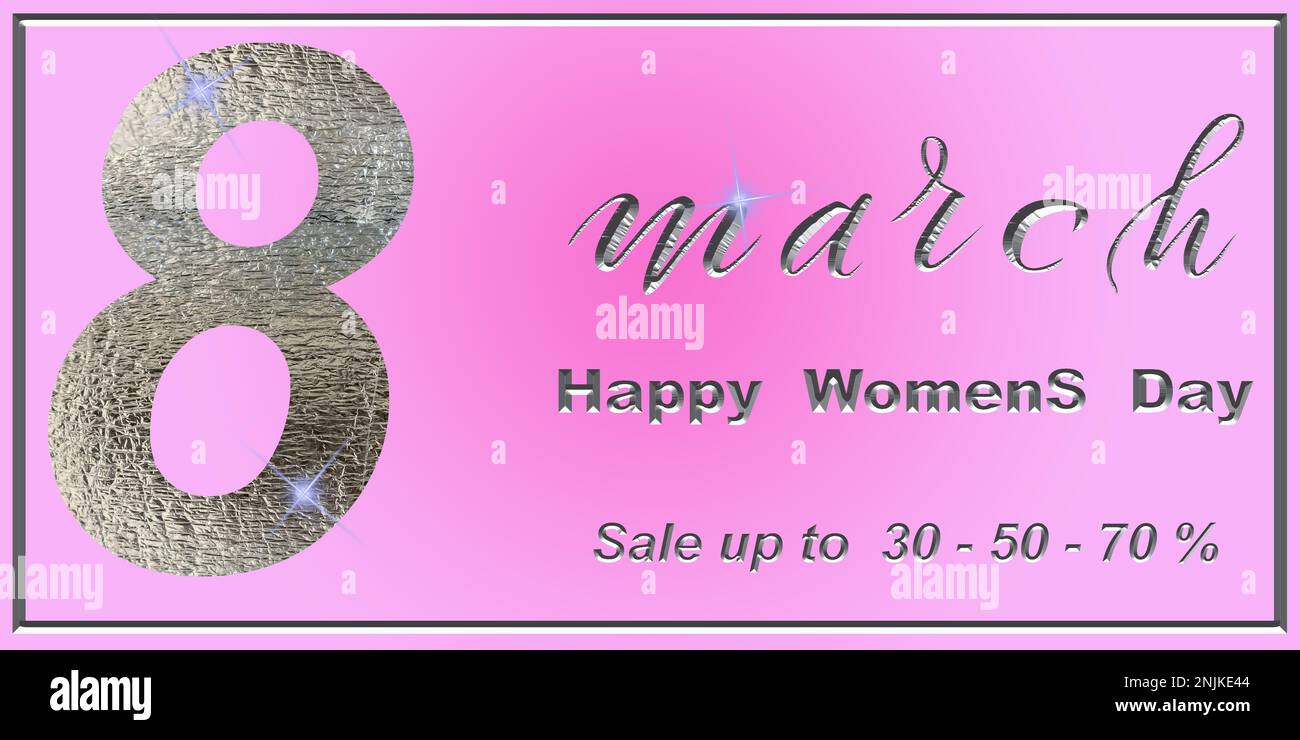 flyer or banner about 30,50,70 percent discount for international women ...