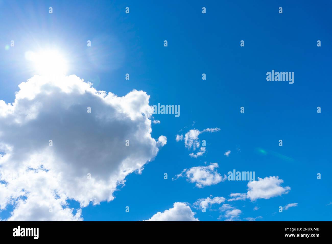 Beautiful blue sky with clouds in clear sunny weather Stock Photo - Alamy