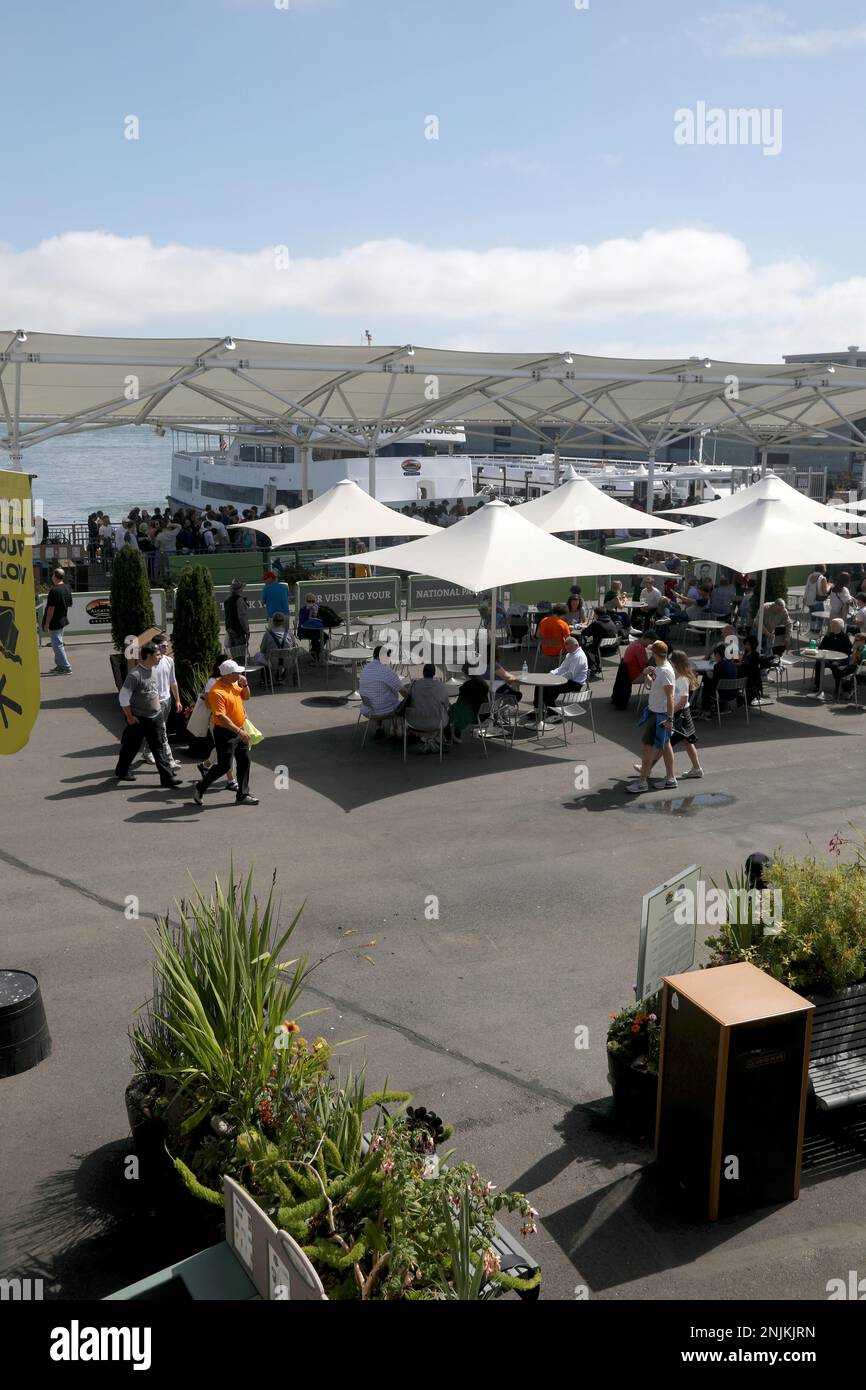 Overview of the Pier 33 Alcatraz Ferry landing on Friday, Aug. 2, 2019 ...