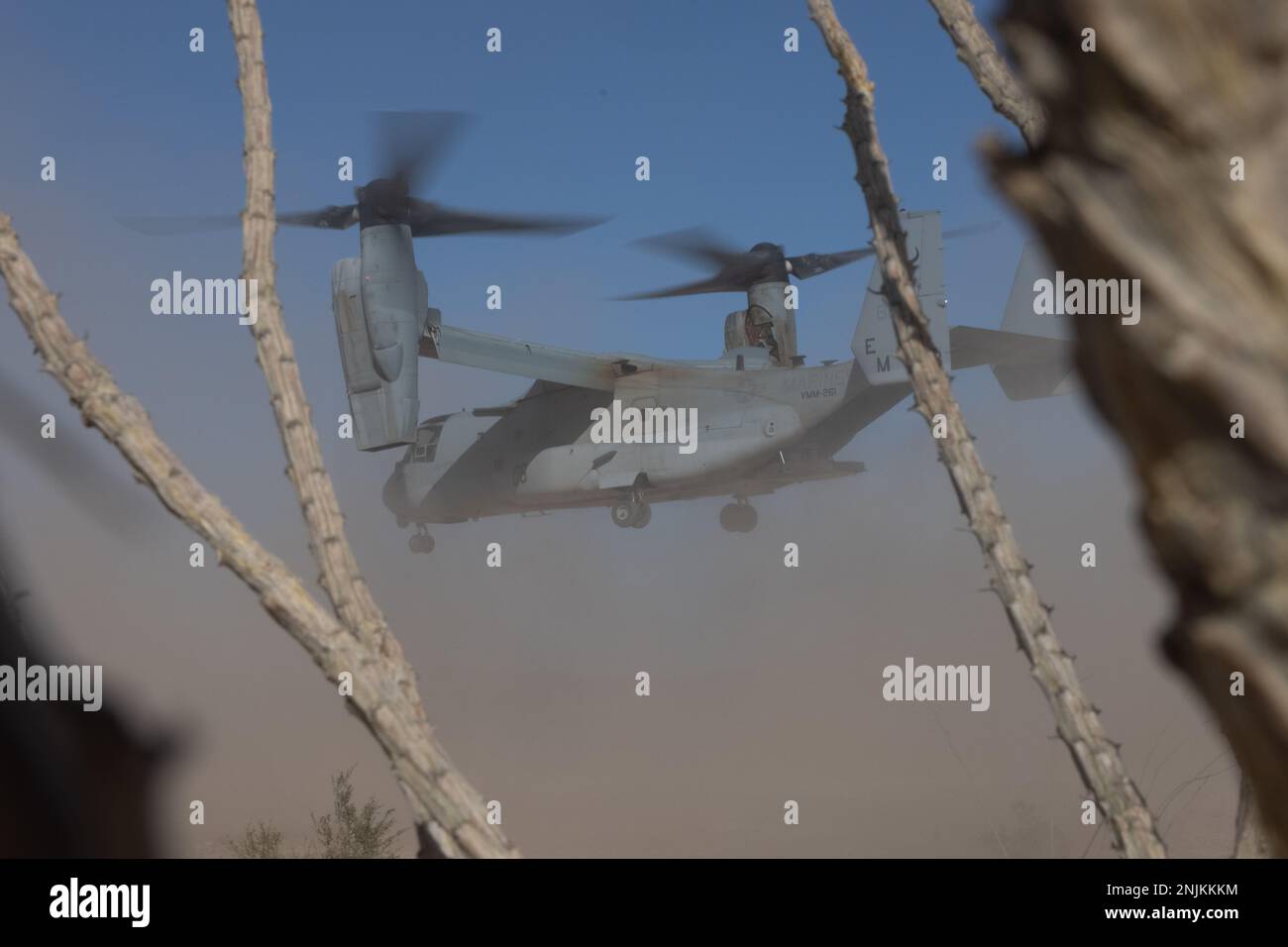 An MV-22B Osprey, assigned to Marine Medium Tiltrotor Squadron (VMM ...