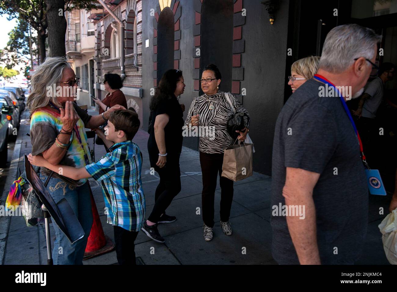 Doris Ruiz stands on the sidewalk outside The Great American Music Hall ...