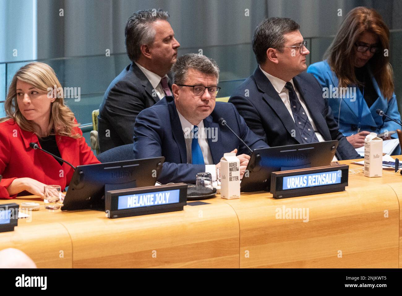 Minister of Foreign Affairs of Estonia Urmas Reinsalu attends session ...