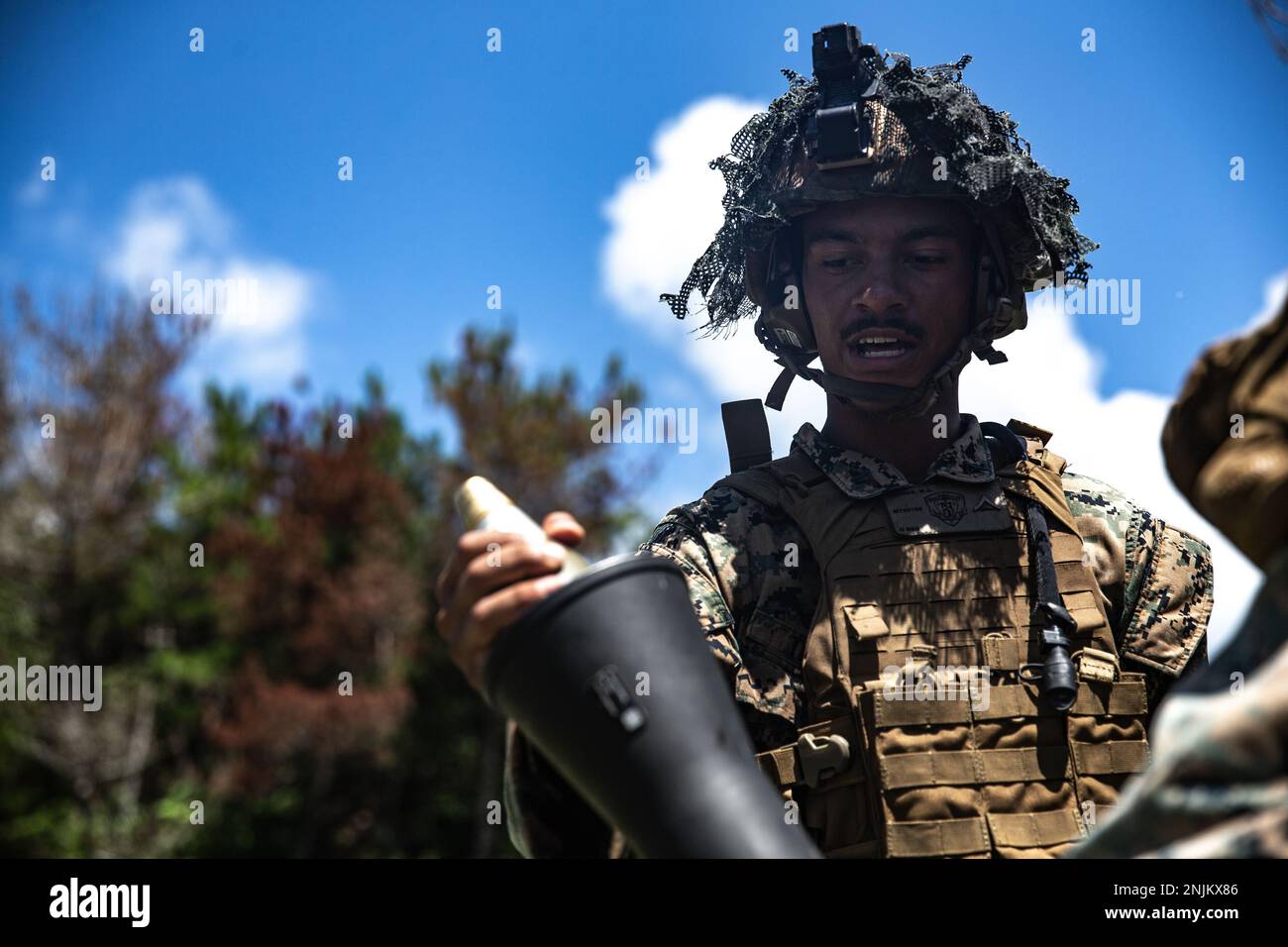 U.S. Marine Corps Lance Cpl. Michael Thomas, a mortarman with 3d ...