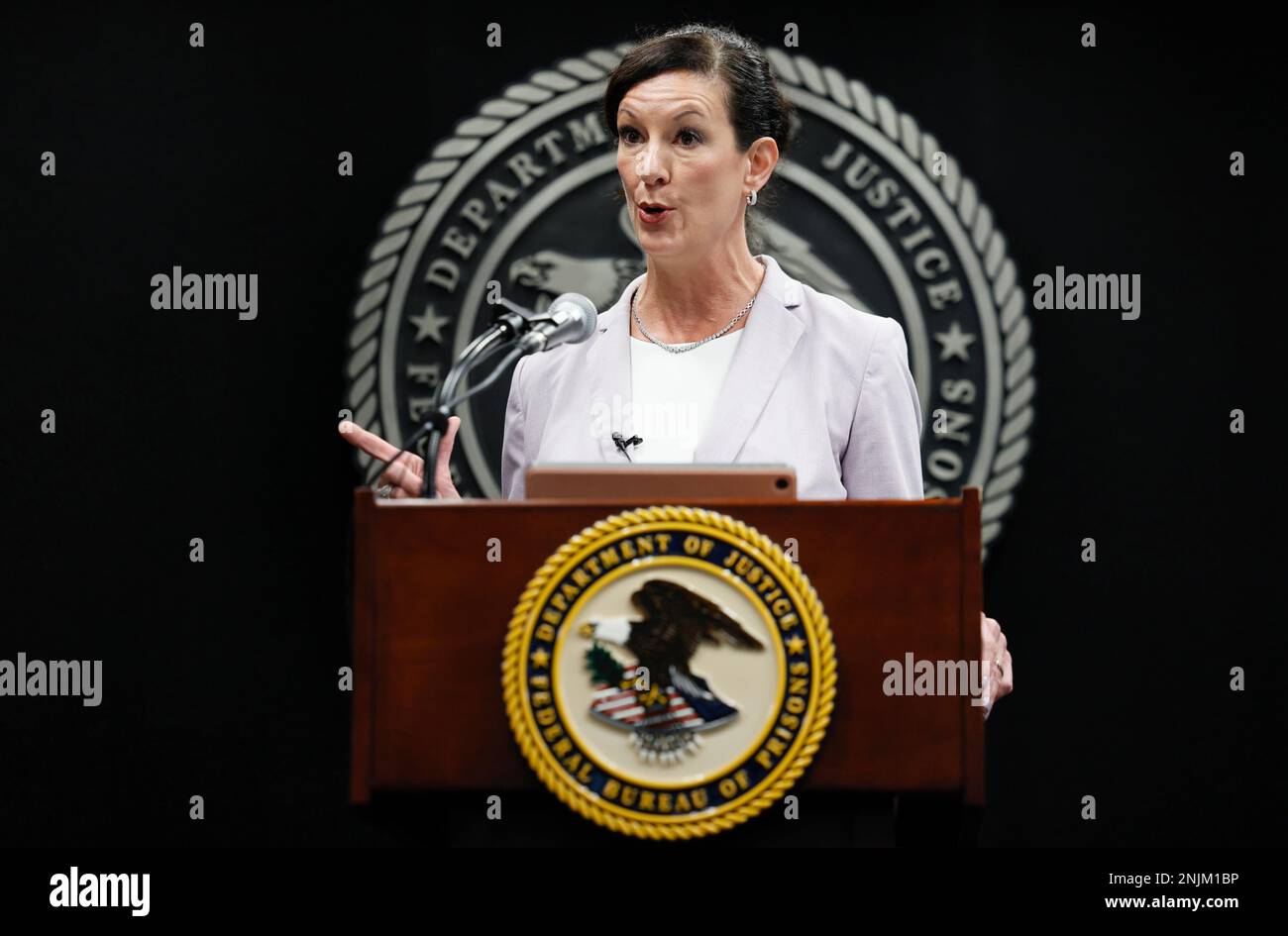 Colette Peters, director of the federal Bureau of Prisons, speaks after ...