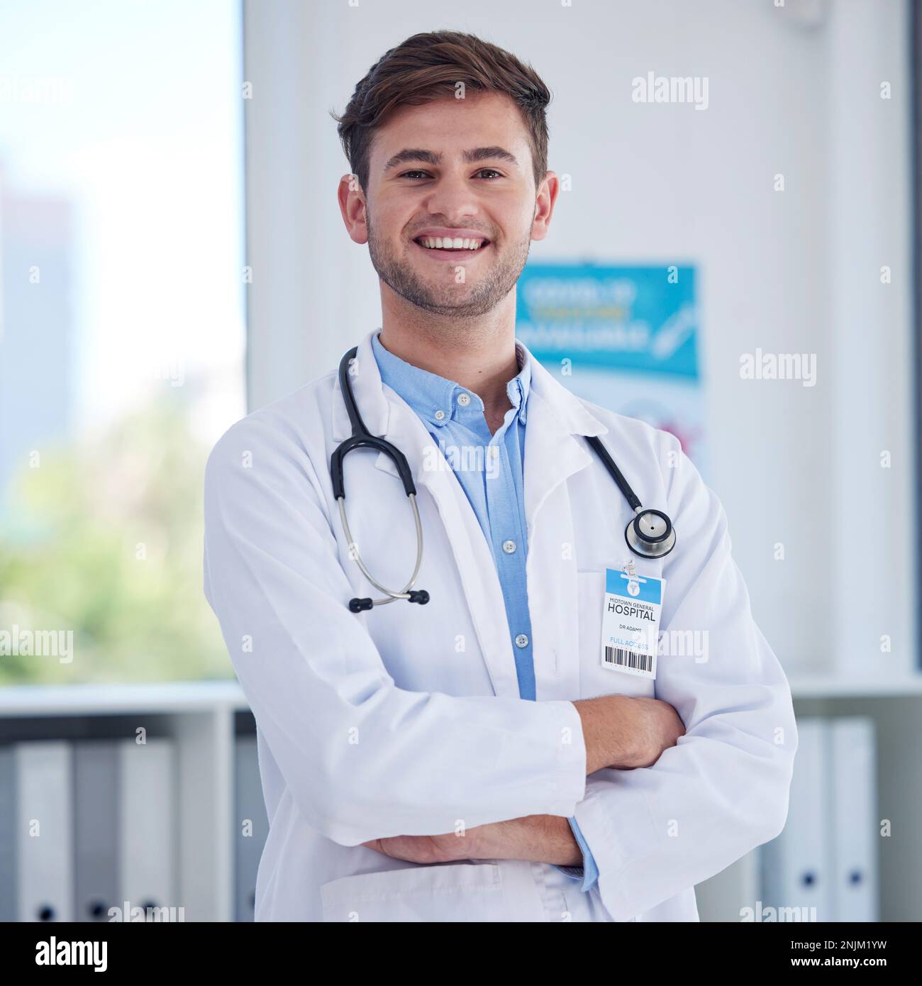 Happy, healthcare and portrait of doctor at hospital proud, empowered ...