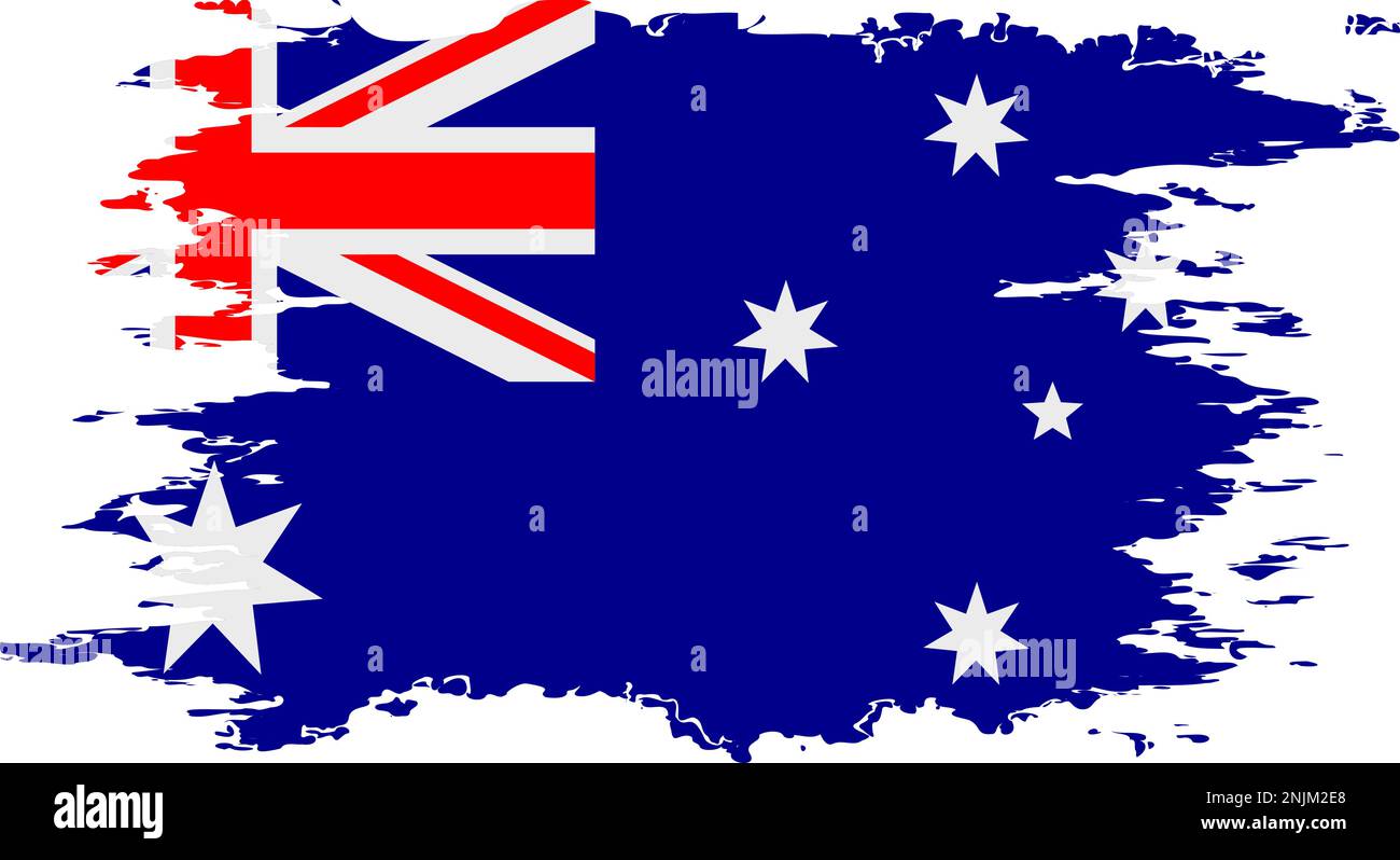 Australia flag grunge brush color image, vector Stock Vector Image ...