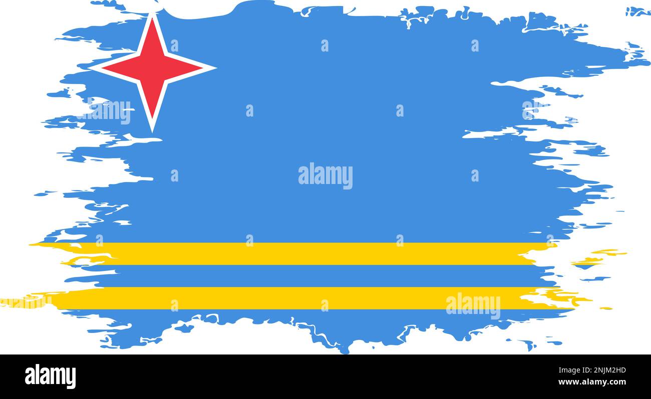 Aruba flag grunge brush color image, vector Stock Vector Image & Art ...