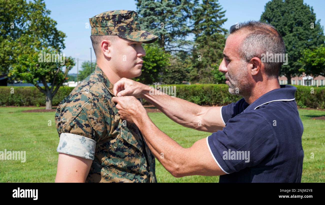 U.S. Marine Corps Cpl. Aaron Lambert, an administrative clerk, with ...