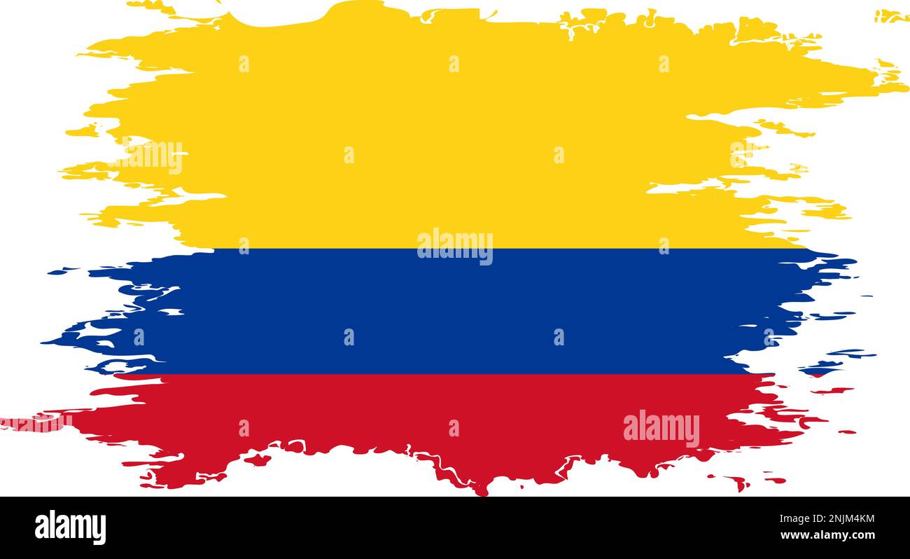 Colombia flag grunge brush color image, vector Stock Vector Image & Art ...