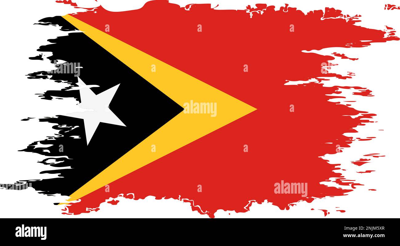 Timor-Leste flag grunge brush color image, vector Stock Vector Image ...