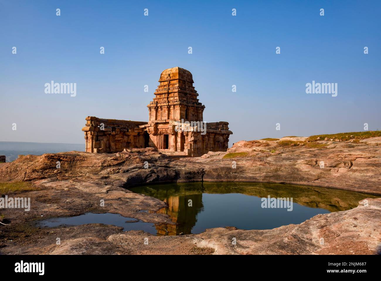 Upper Shivalaya temple on top of hillock which was built by the Badami ...