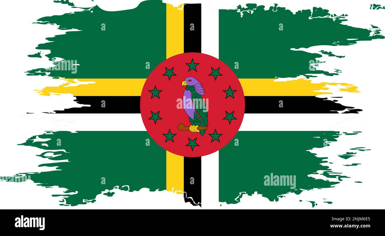 Dominica flag grunge brush color image, vector Stock Vector Image & Art ...