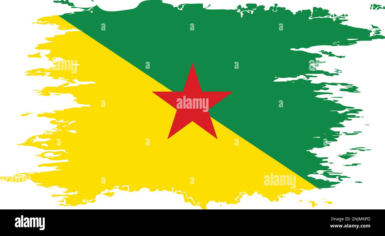 French Guiana flag grunge brush color image, vector Stock Vector Image ...