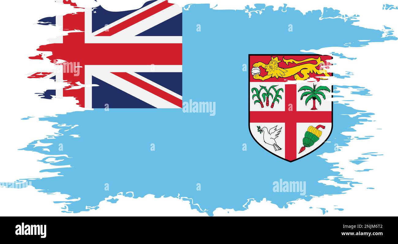 Fiji flag grunge brush color image, vector Stock Vector Image & Art - Alamy