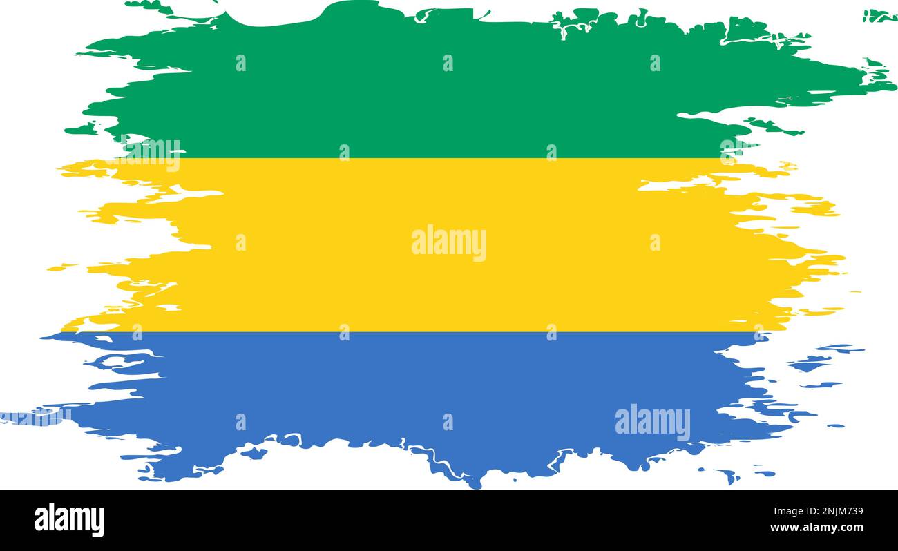 Gabon flag grunge brush color image, vector Stock Vector Image & Art ...