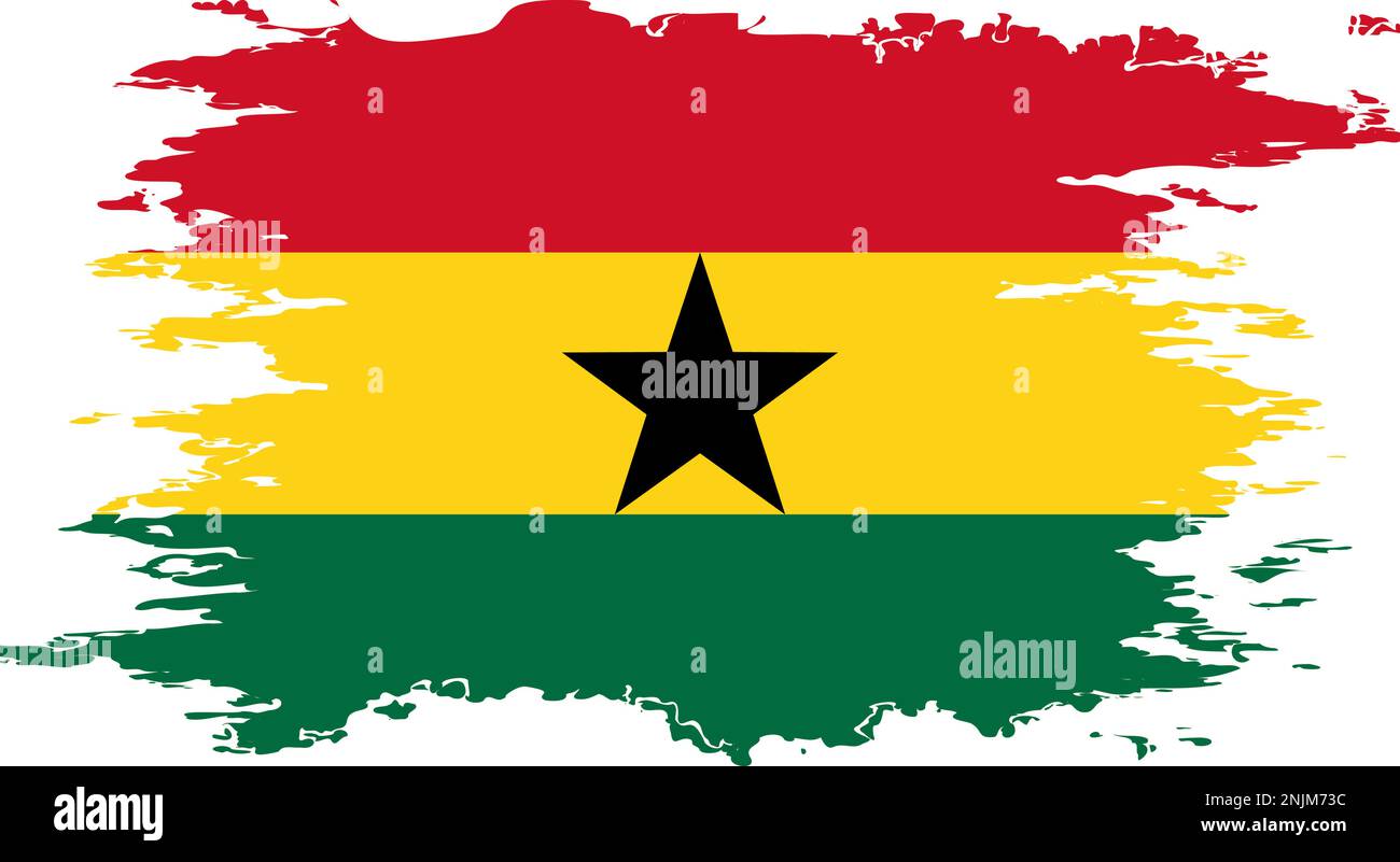 Ghana flag grunge brush color image, vector Stock Vector Image & Art ...