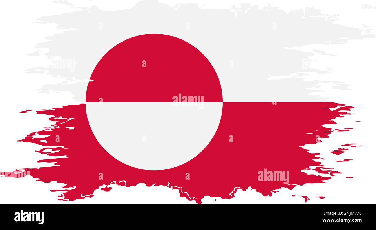 Greenland flag grunge brush color image, vector Stock Vector Image ...