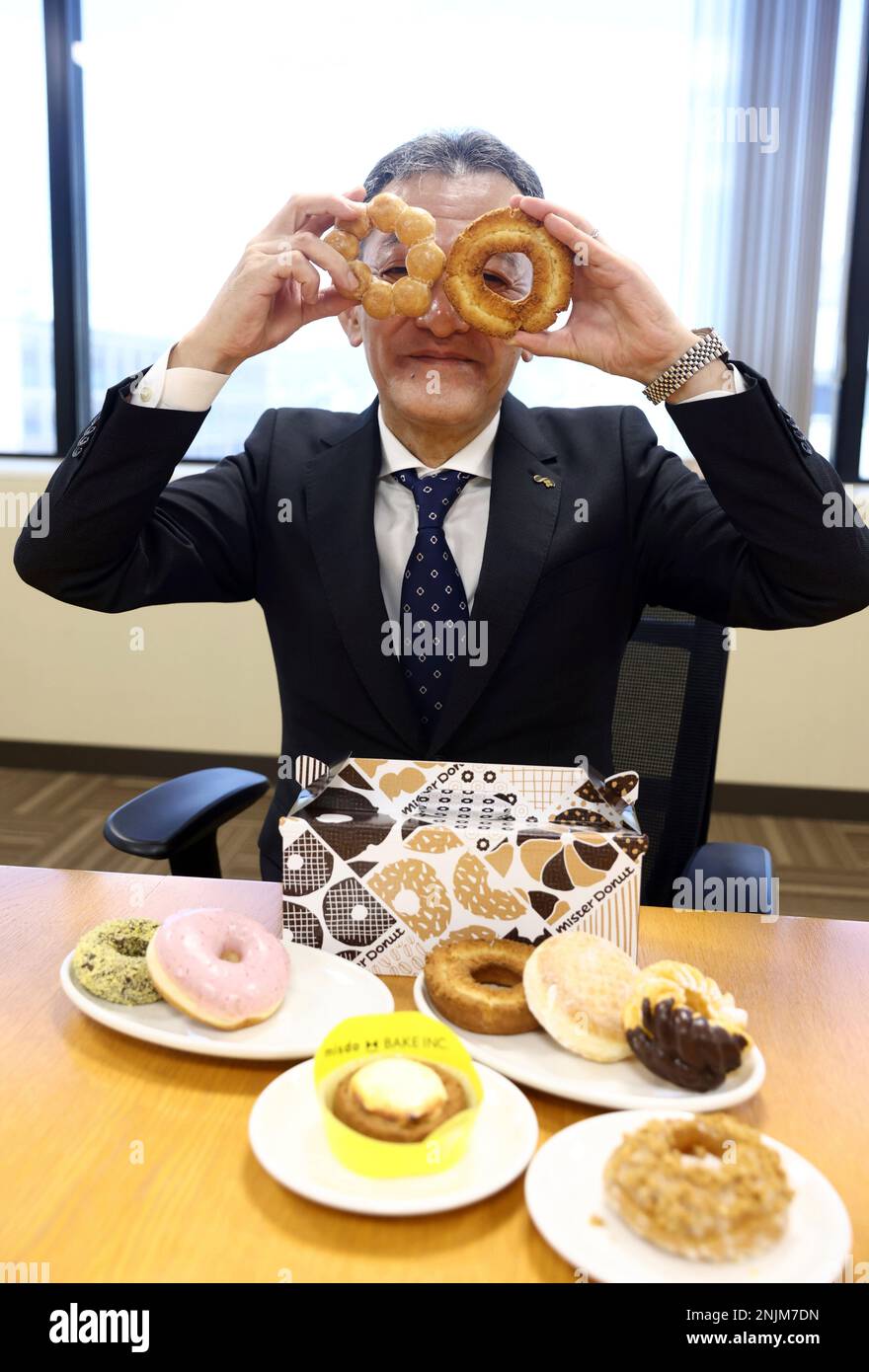 DUSKIN CO.'s president Hiroyuki Okubo poses for a photo in Suita City ...