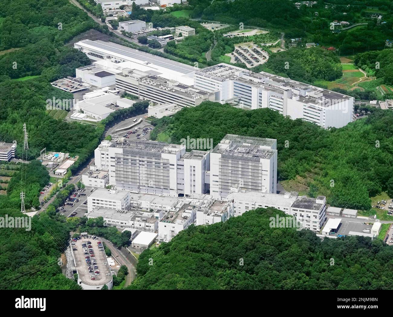An aerial photo shows Technical Center of Nissan Motor Co. which ...