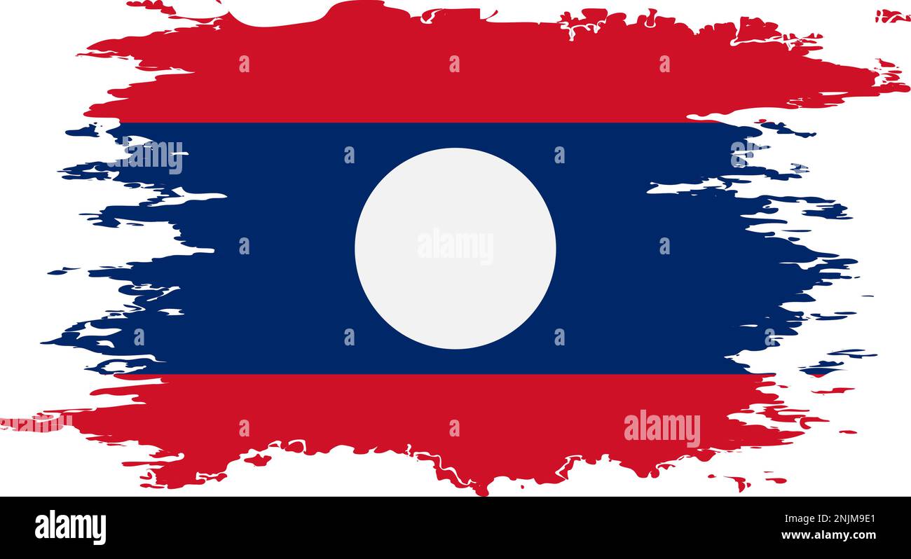 Laos flag grunge brush color image, vector Stock Vector Image & Art - Alamy