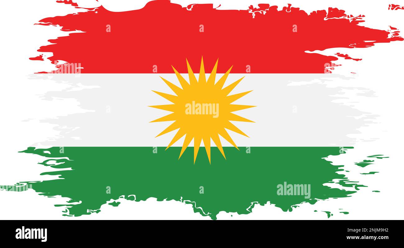 Kurdistan flag grunge brush color image, vector Stock Vector Image ...