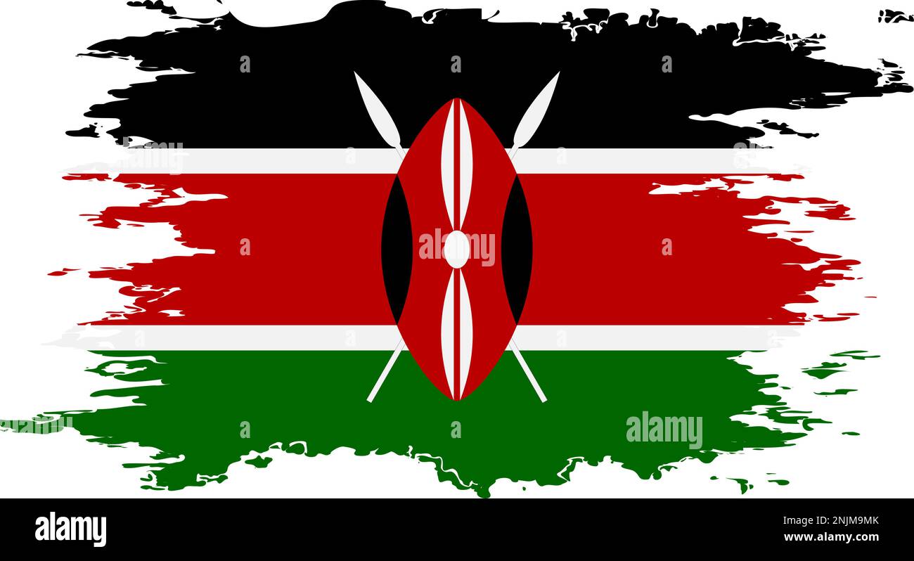 Kenya flag grunge brush color image, vector Stock Vector Image & Art ...