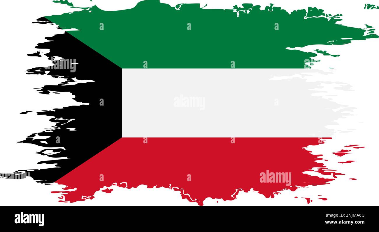 Kuwait flag grunge brush color image, vector Stock Vector Image & Art ...