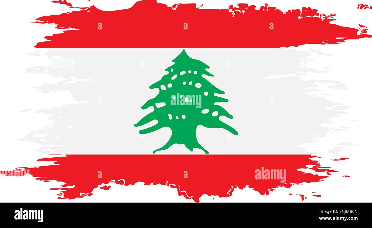 Lebanon flag grunge brush color image, vector Stock Vector Image & Art ...