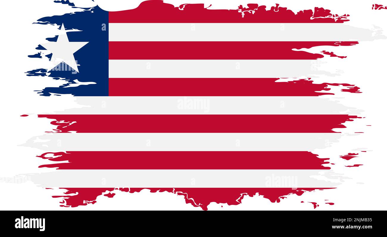Liberia flag grunge brush color image, vector Stock Vector Image & Art ...