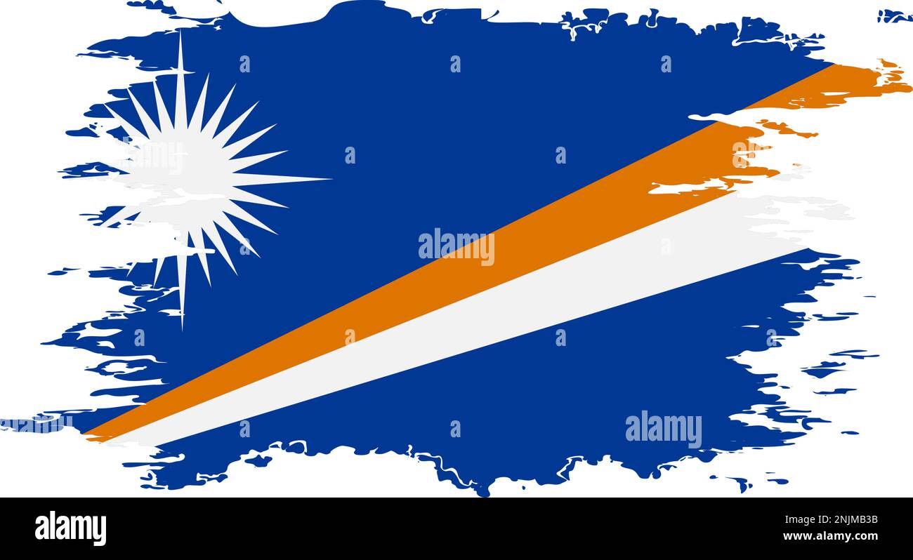 Marshall Islands flag grunge brush color image, vector Stock Vector ...