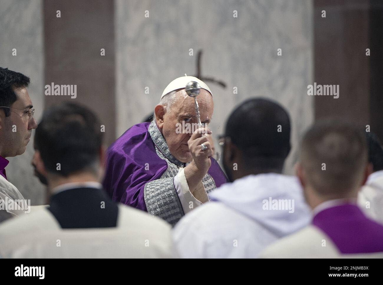 Rome, Italy on February 22, 2023. Pope Francis leads the Ash Wednesday ...