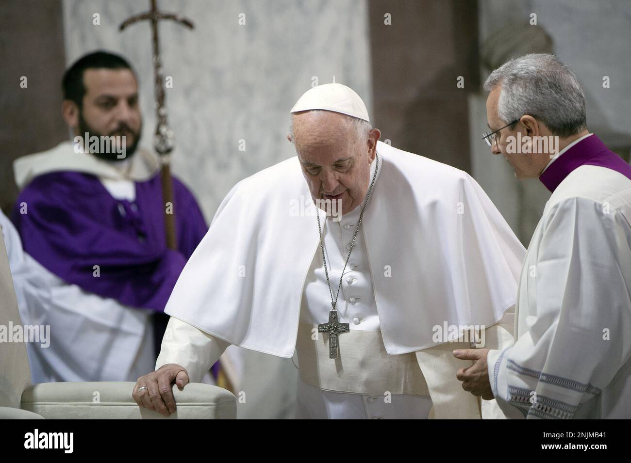 Rome, Italy on February 22, 2023. Pope Francis leads the Ash Wednesday ...