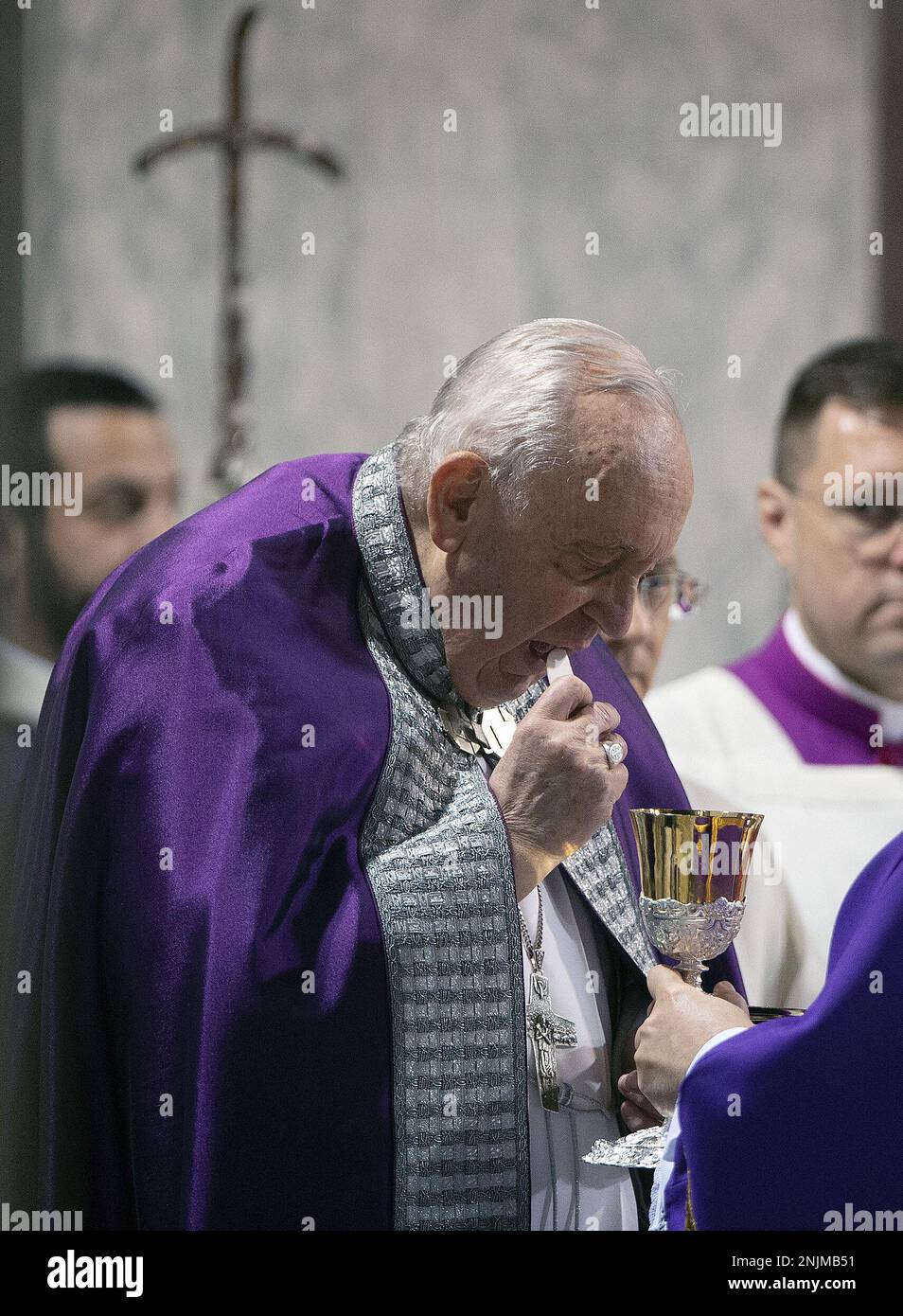 Rome, Italy on February 22, 2023. Pope Francis leads the Ash Wednesday ...